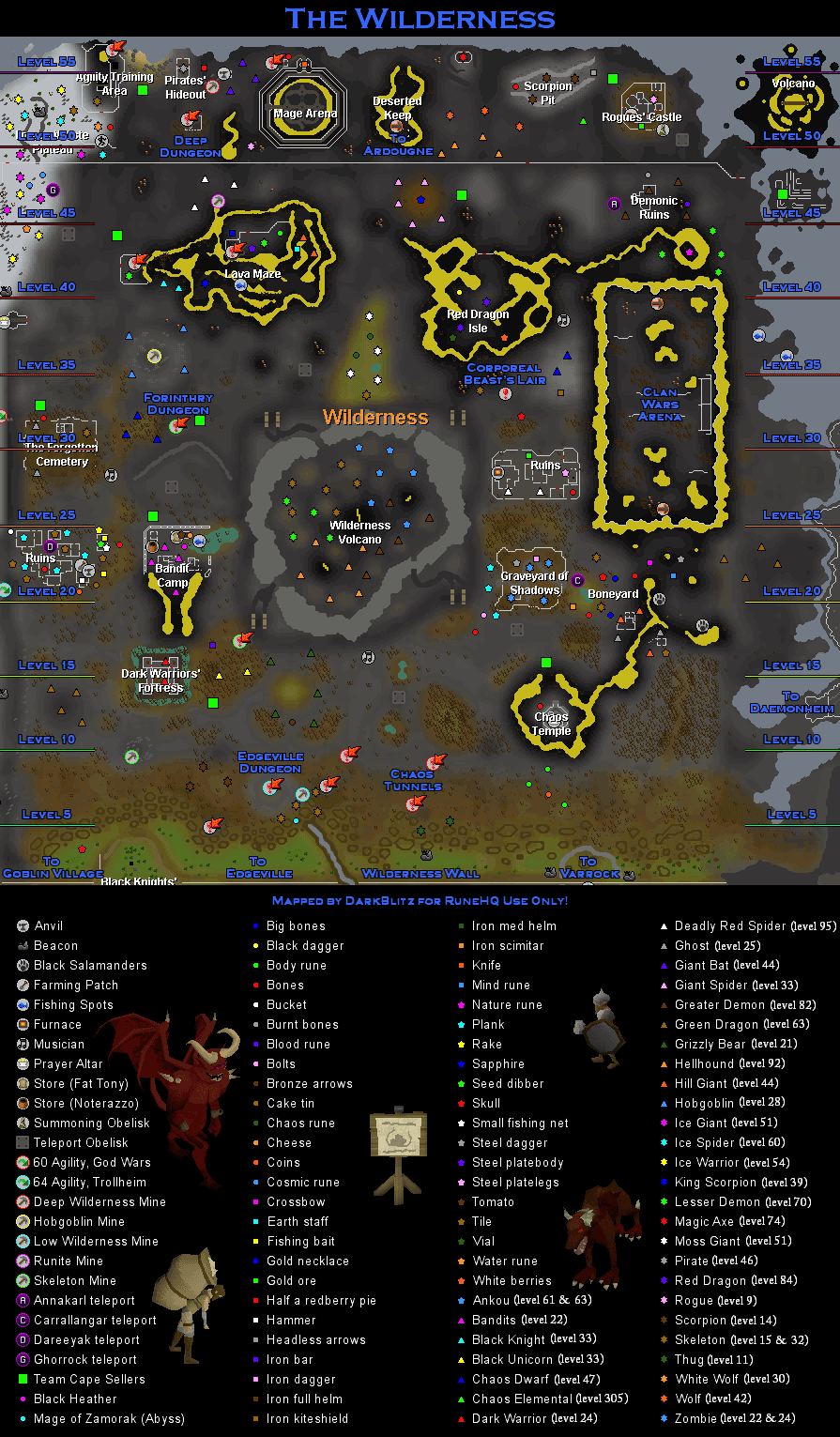 Wilderness Map RuneScape Guide RuneHQ Wilderness Map RuneScape Guide RuneHQ